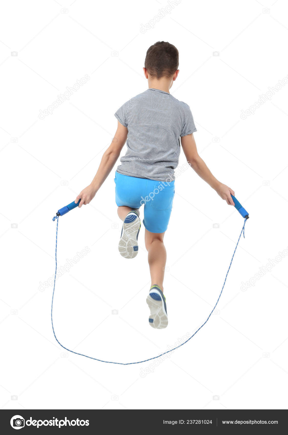 Active Boy Jumping Rope White Background — Stock Photo © NewAfrica ...