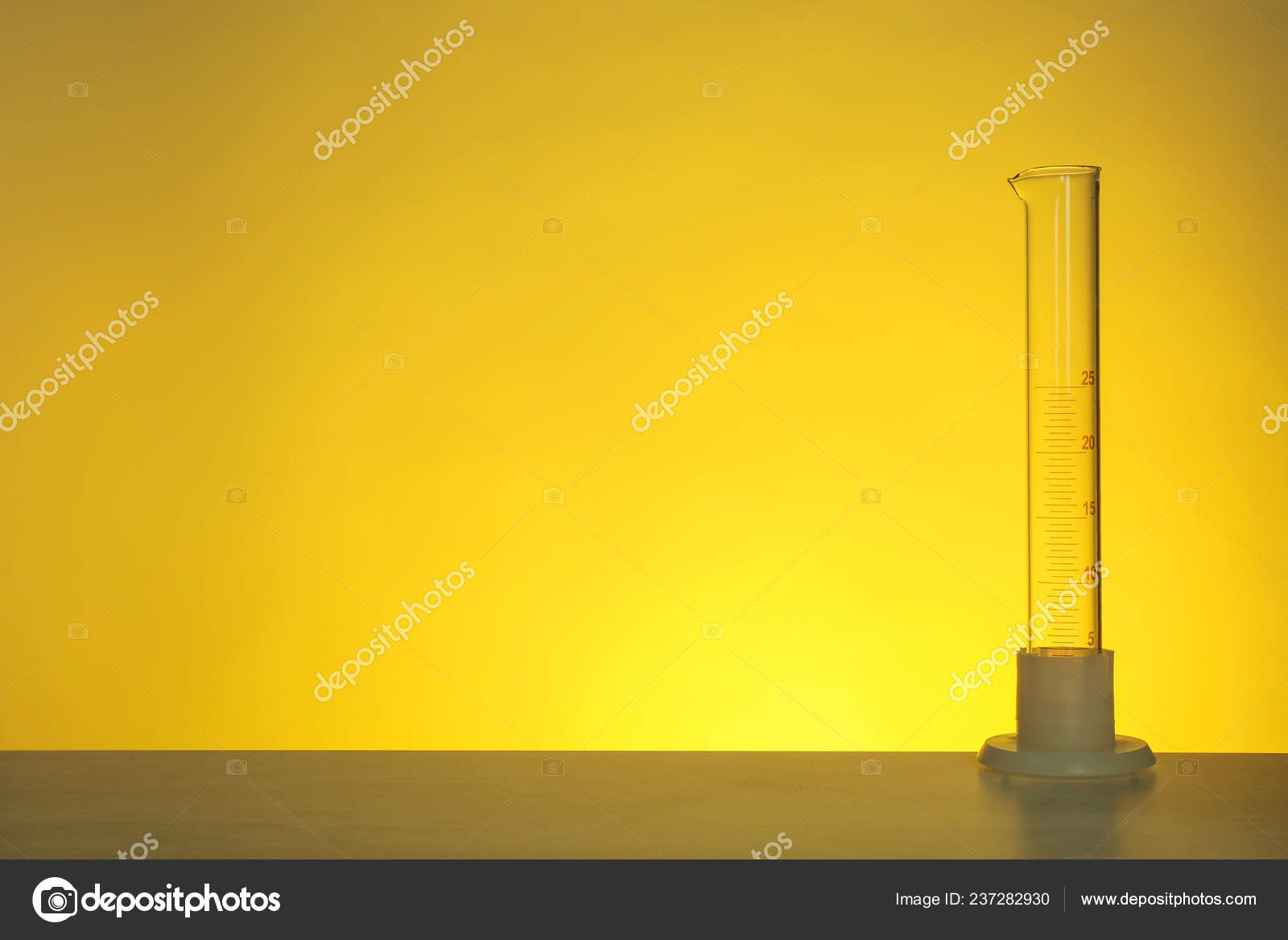 Empty Graduated Cylinder Table Color Background Chemistry Laboratory ...