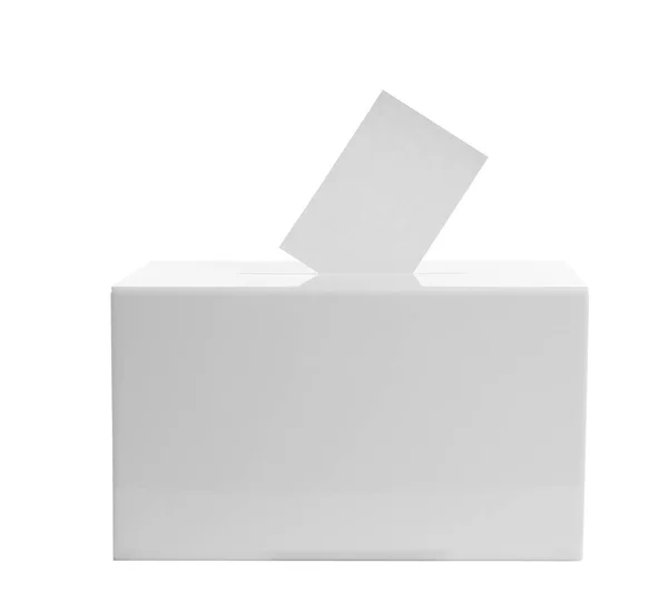 Ballot Box Vote White Background Election Time — Stock Photo ...