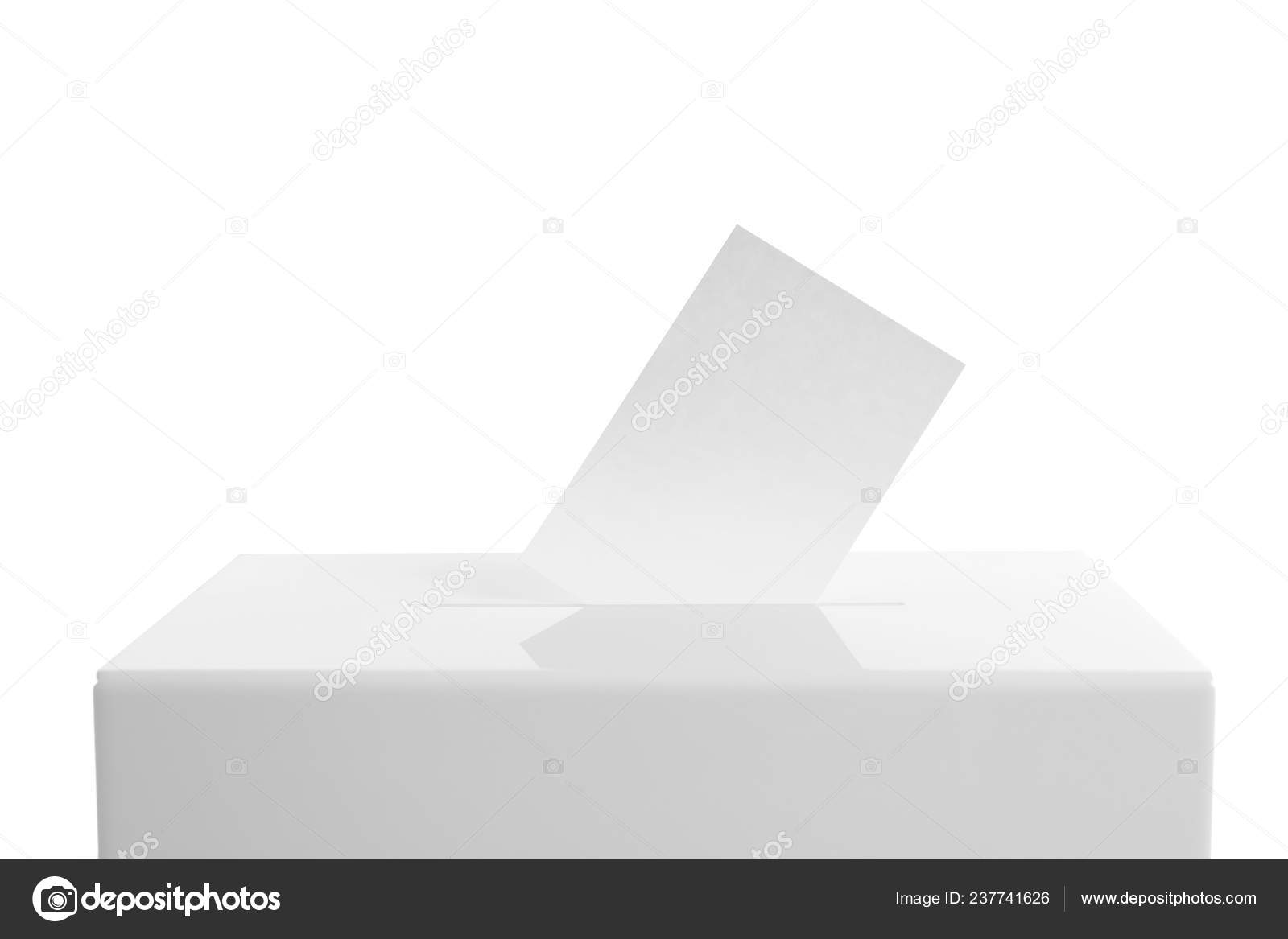 Ballot Box Vote White Background Election Time — Stock Photo ...