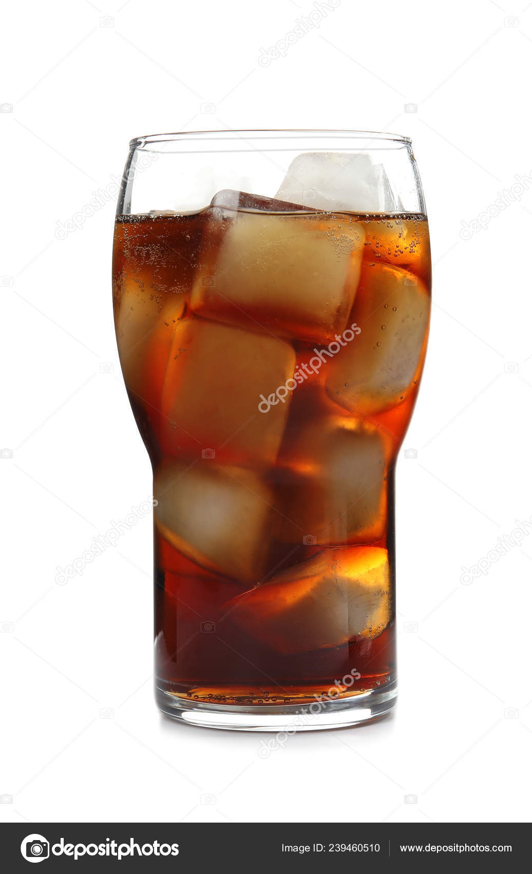 Glass Refreshing Cola Ice White Background Stock Photo by ©NewAfrica ...