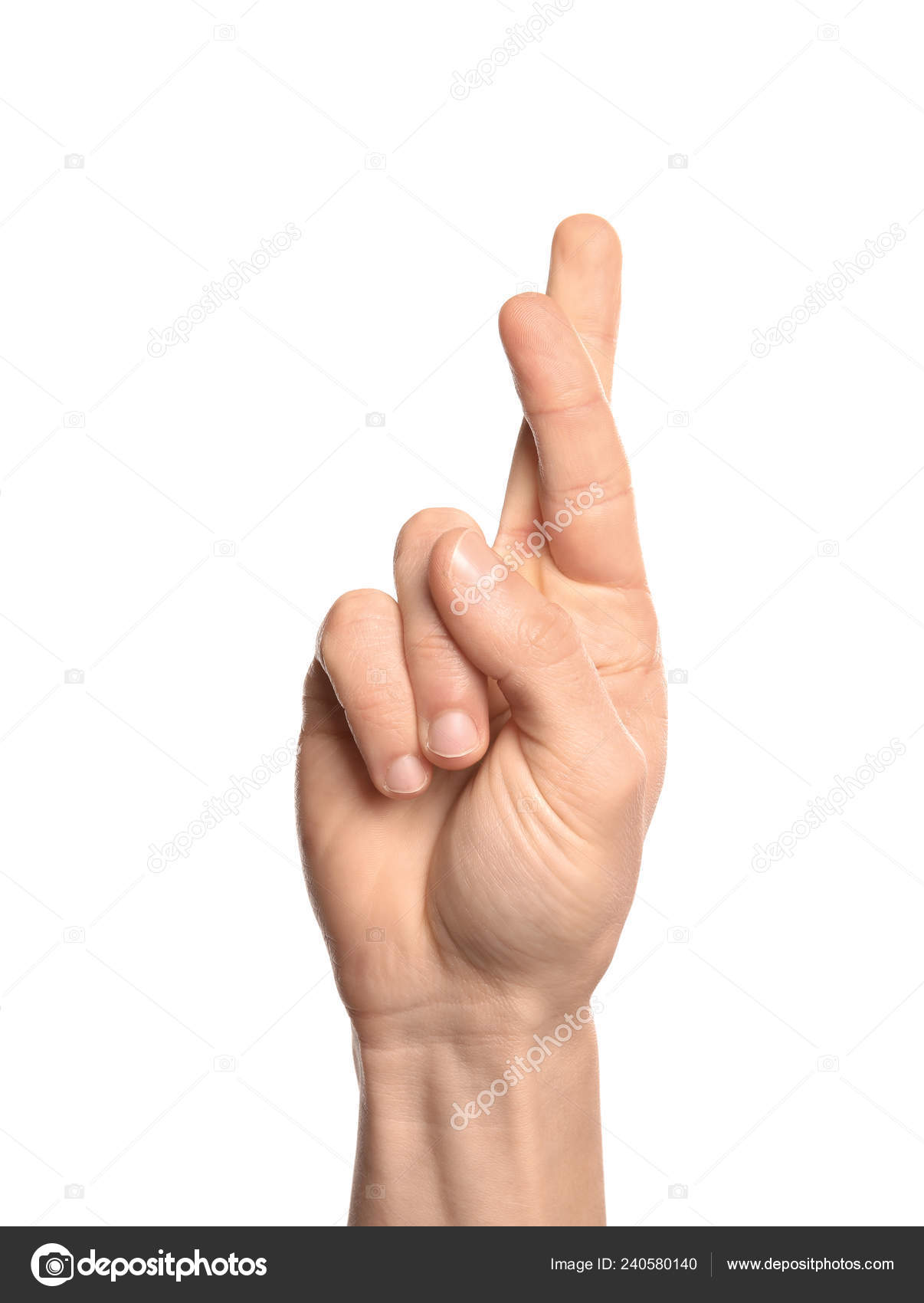 Man Showing Letter White Background Closeup Sign Language Stock Photo ...