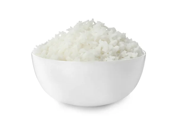 Bowl Cooked Rice Isolated White Top View — Stock Photo © NewAfrica ...