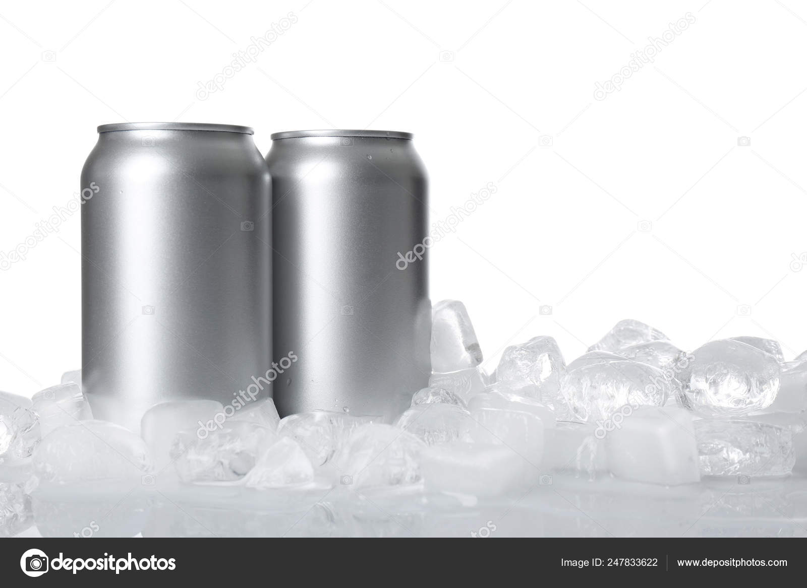 Tin cans and ice cubes on white background Stock Photo by ©NewAfrica ...