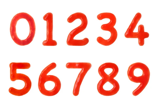 Collage Numbers Made Cardboard White Background Stock Photo by ...