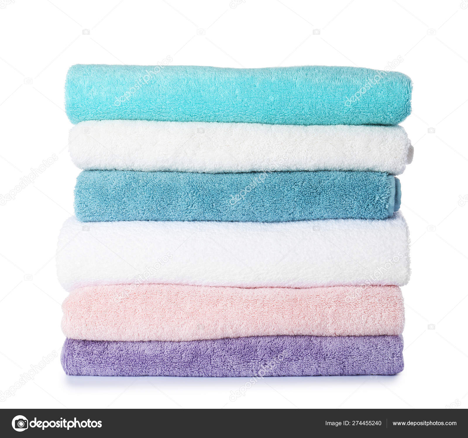 Stack of folded towels on white background — Stock Photo © NewAfrica ...
