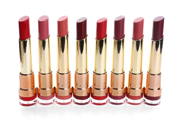Set Con Diferentes Lápices Labiales Hermosos Sobre Fondo Blanco Diseño ...