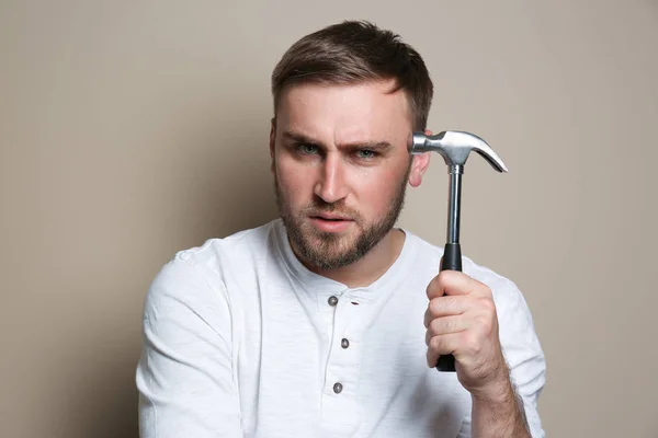 Working man with hammer Stock Photos, Royalty Free Working man with ...