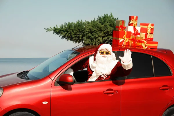 Santa driving car Stock Photos, Royalty Free Santa driving car Images ...