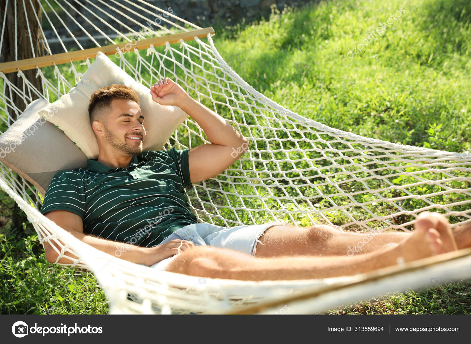 Relaxed Person In Hammock