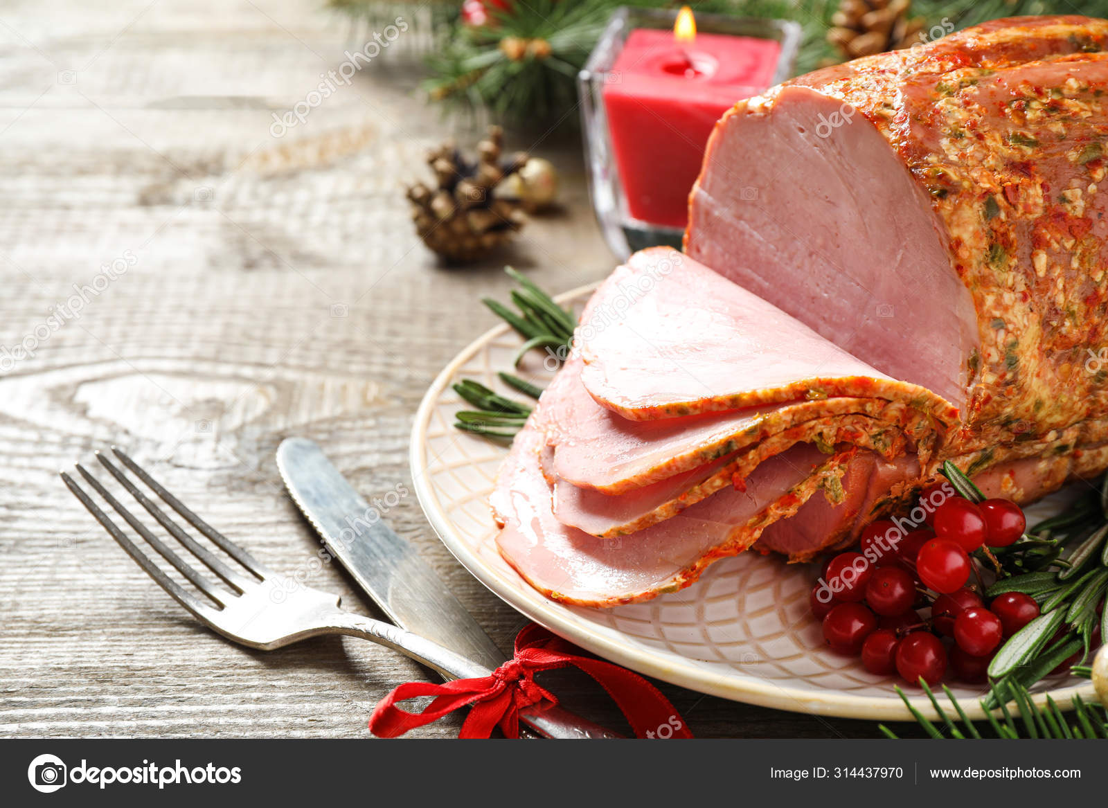 Christmas Ham Dinner Plate