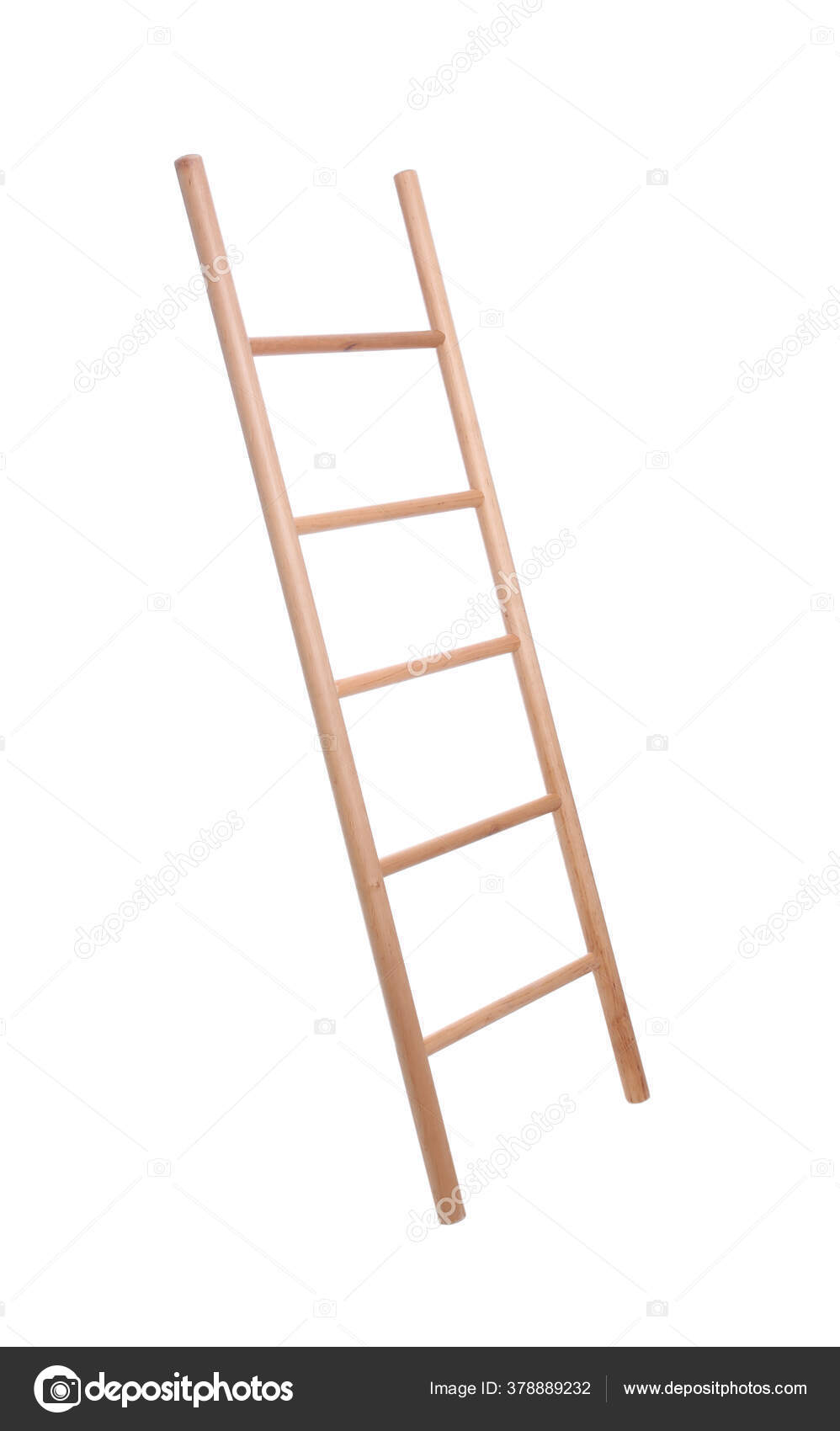 Modern Wooden Ladder Isolated White Construction Tool — Stock Photo ...