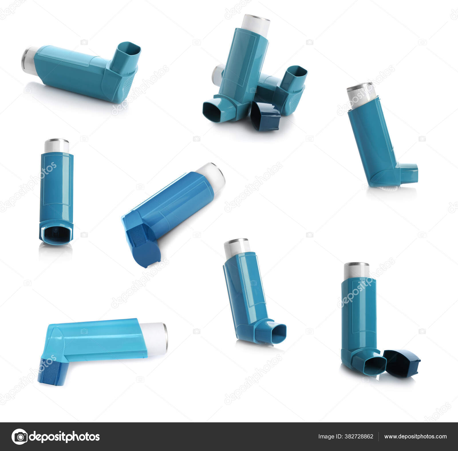 Set Portable Asthma Inhalers White Background Stock Photo by ©NewAfrica ...