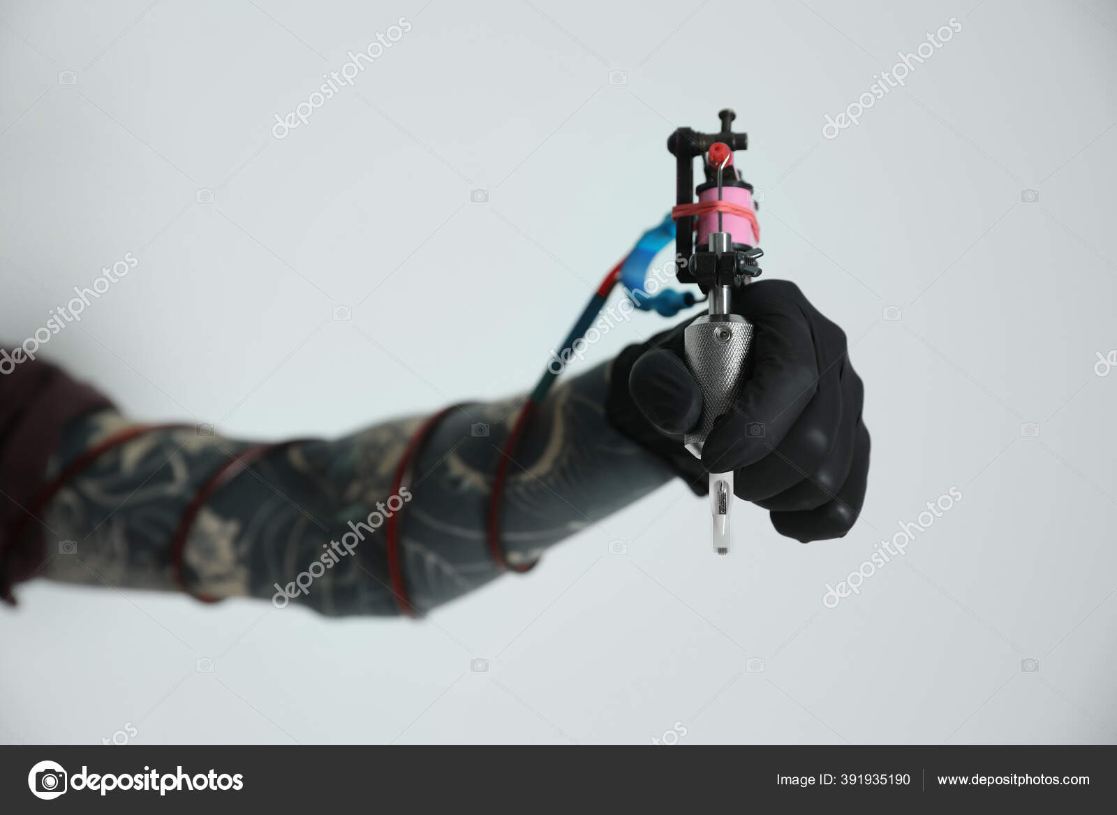 Tattoo Artist Professional Machine White Background Closeup Stock Photo ...