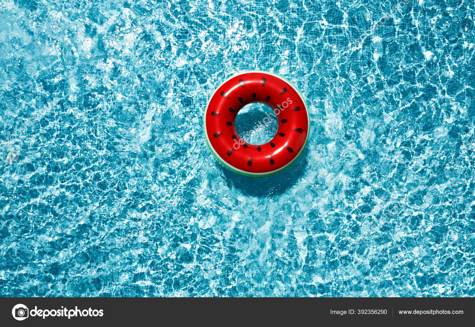 Inflatable Ring Floating Swimming Pool Top View Summer Vacation Stock ...