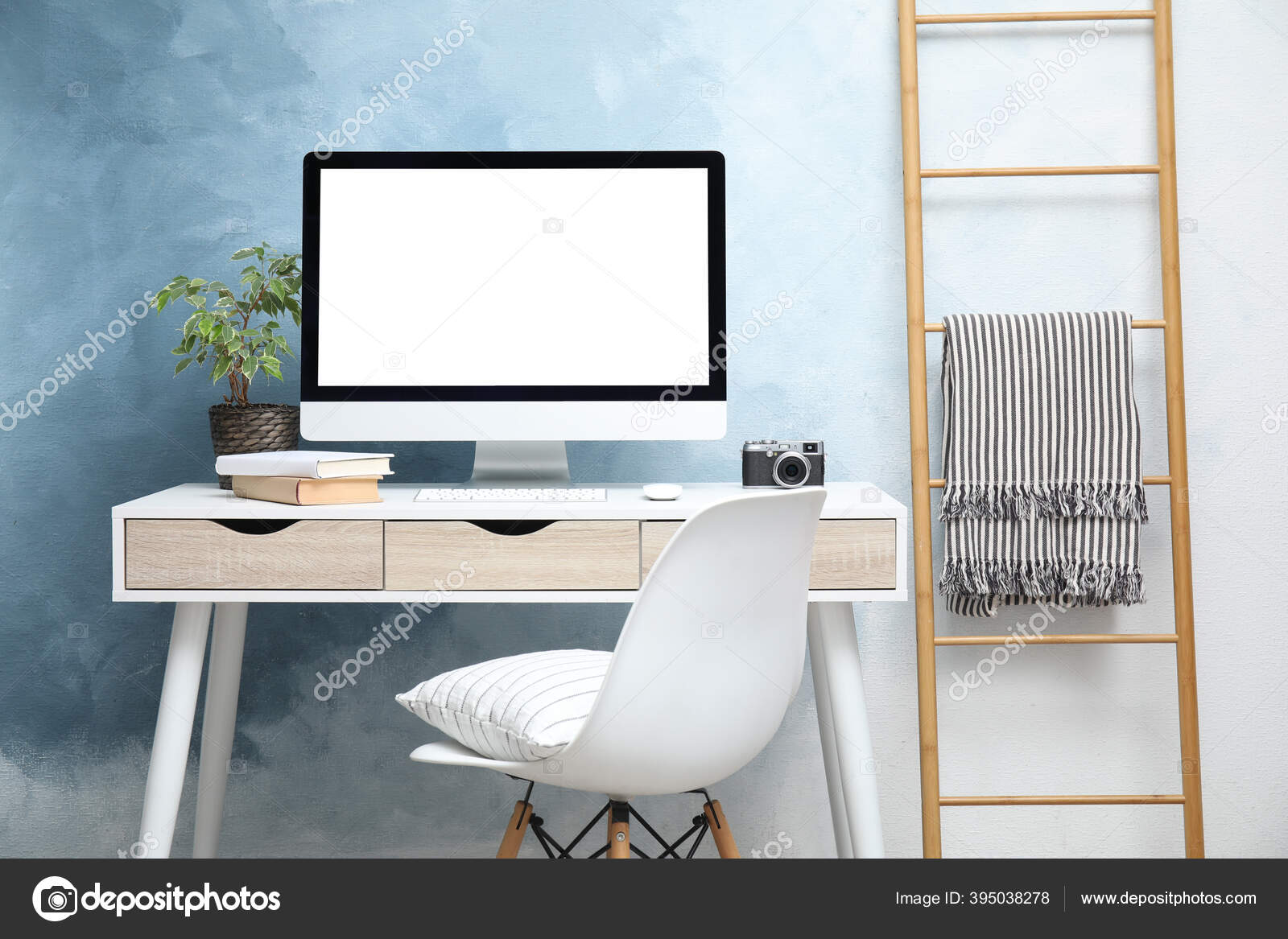 Comfortable Workplace Modern Computer Table Stock Photo by ©NewAfrica ...