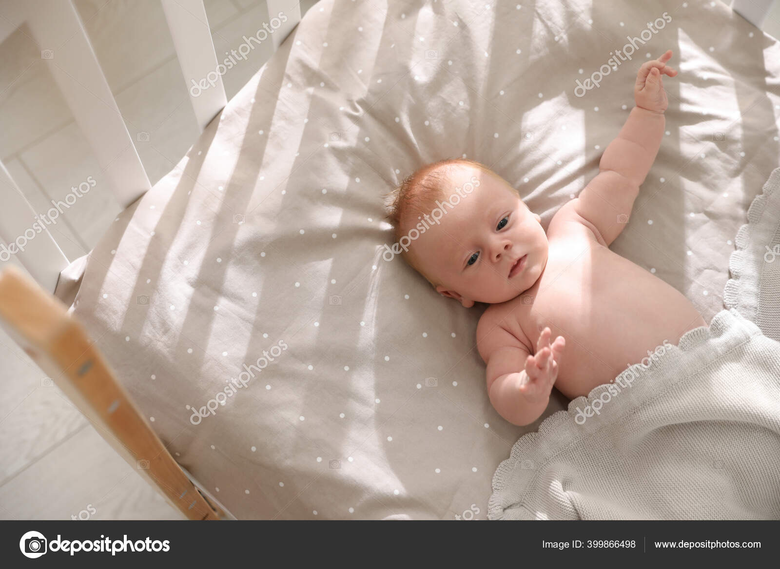 Cute Little Child Lying Cot View Healthy Baby — Stock Photo © NewAfrica ...