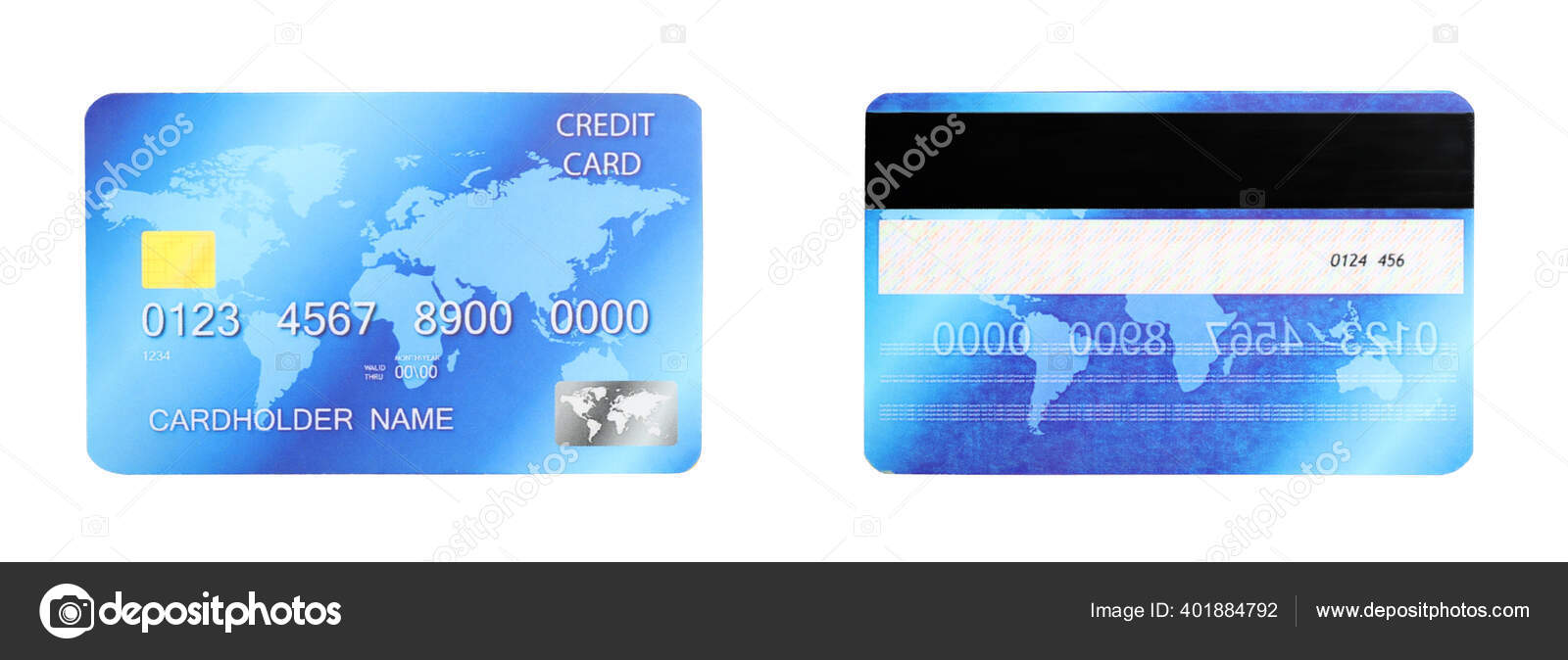 Modern Credit Card White Background Front Back View Banner Design ...
