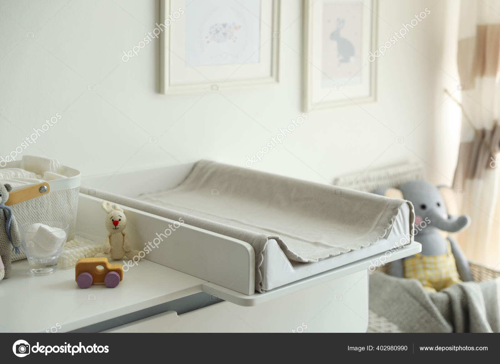 Modern Changing Table Toys Accessories Baby Room — Stock Photo ...