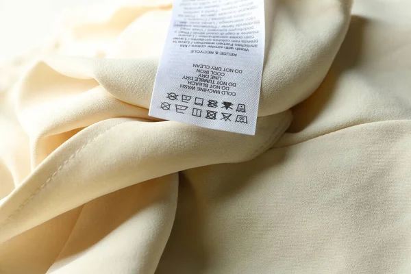 White Clothing Label Care Information Beige Garment Space Text Stock ...