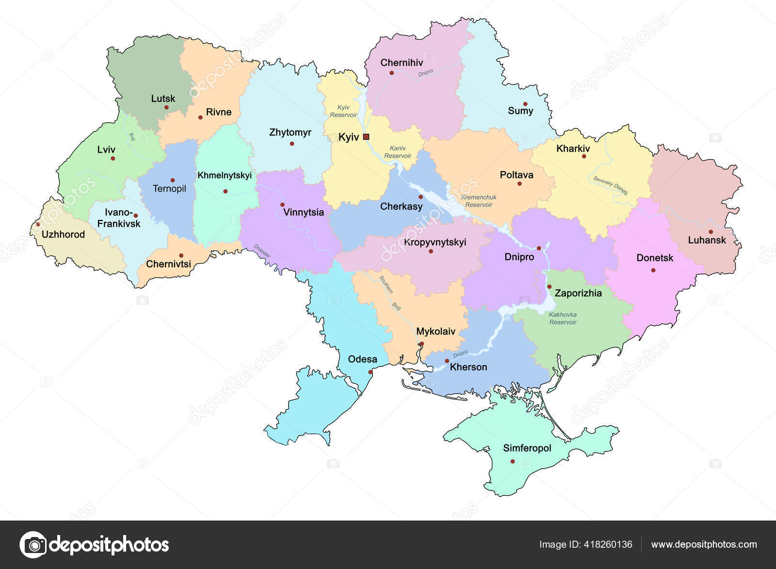 Ukraine Map Outline