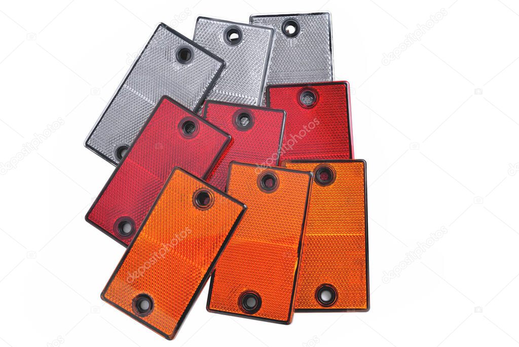 reflectores de color rojo, blanco y amarillo para indicar remolques de ...