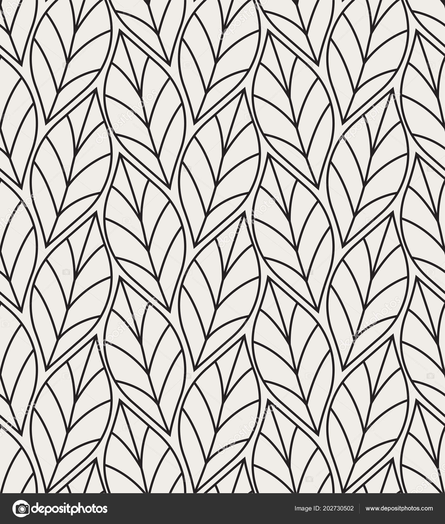 Geometric Leaf Vector Seamless Pattern Floral Illustration Background ...