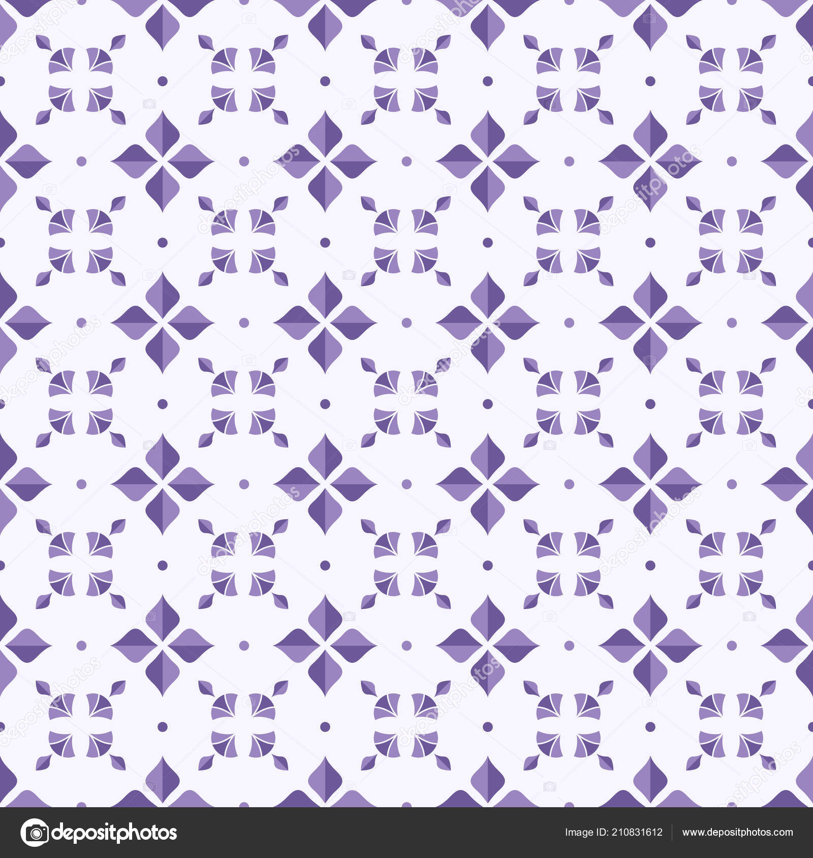 Japanese Ornamental Purple Vector Background Art Deco Seamless Pattern ...