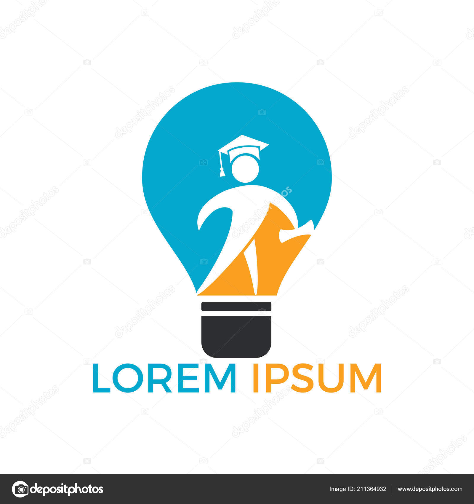 Light Bulb Student Logo Design Education Concept Template Idea School ...