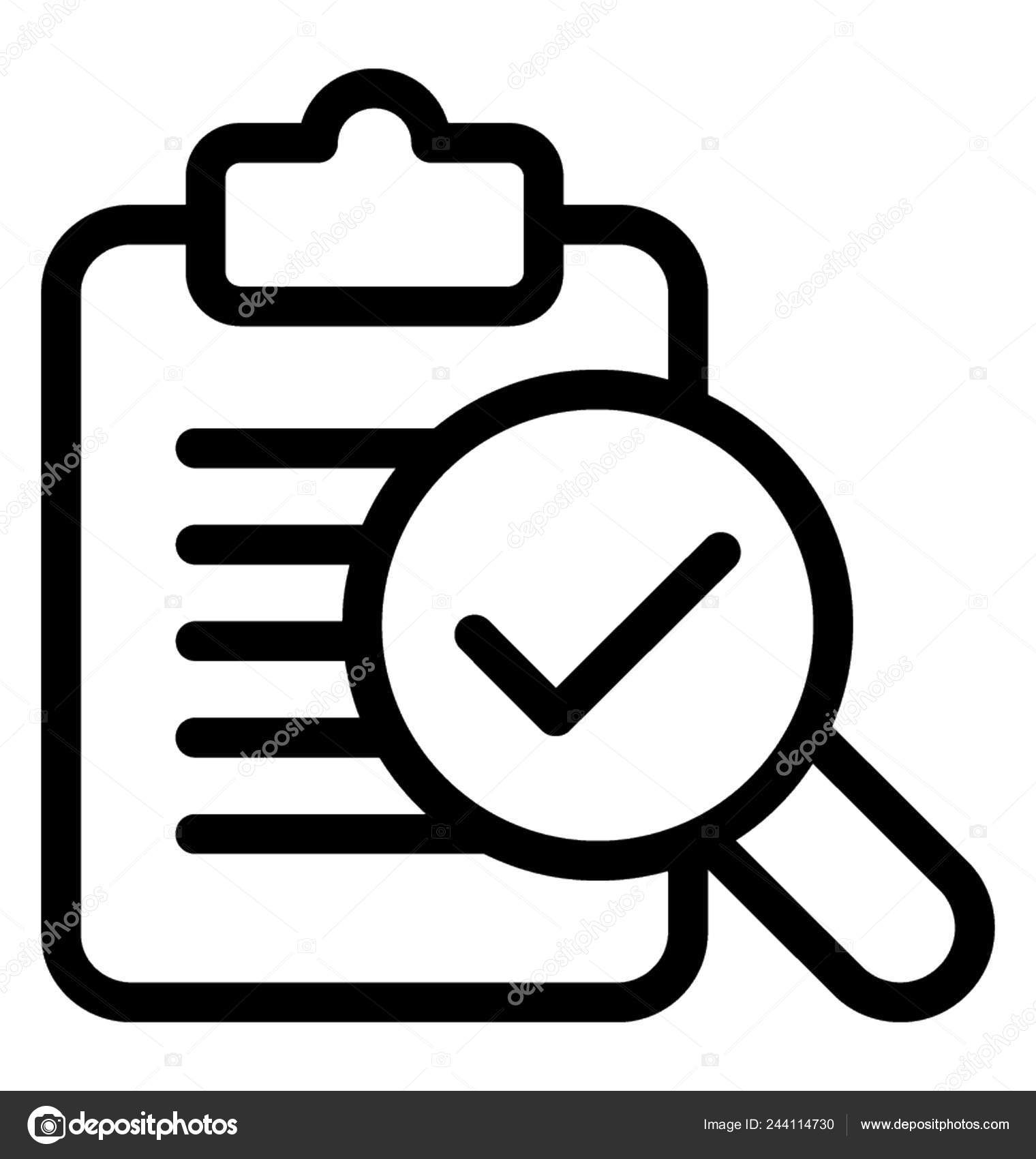 Documento Icono Revisión Vector Estilo Línea Stock Vector by ...