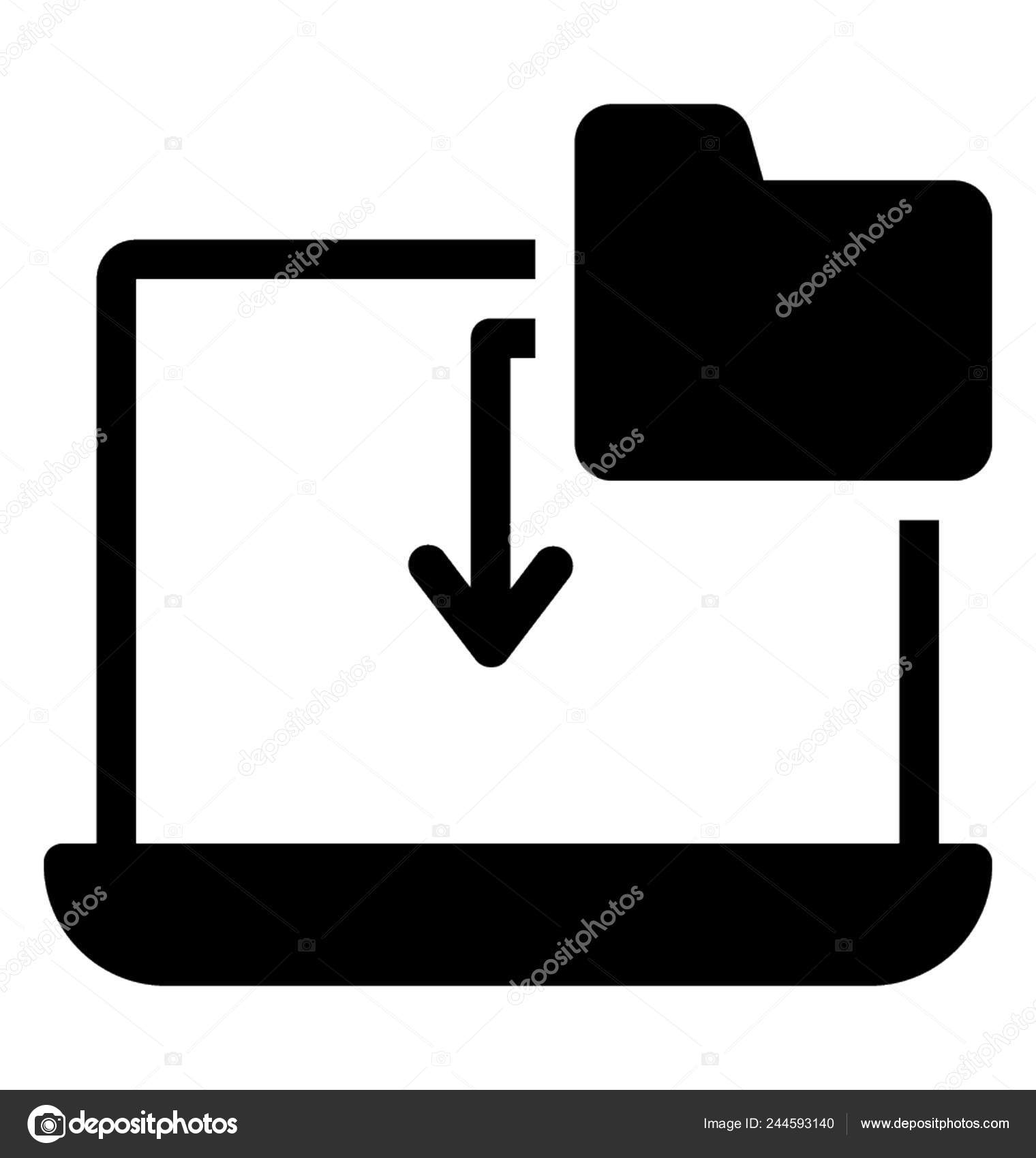 Vettoriale stockScarica L'icona Della Cartella Nel Vettore Glifo di ...