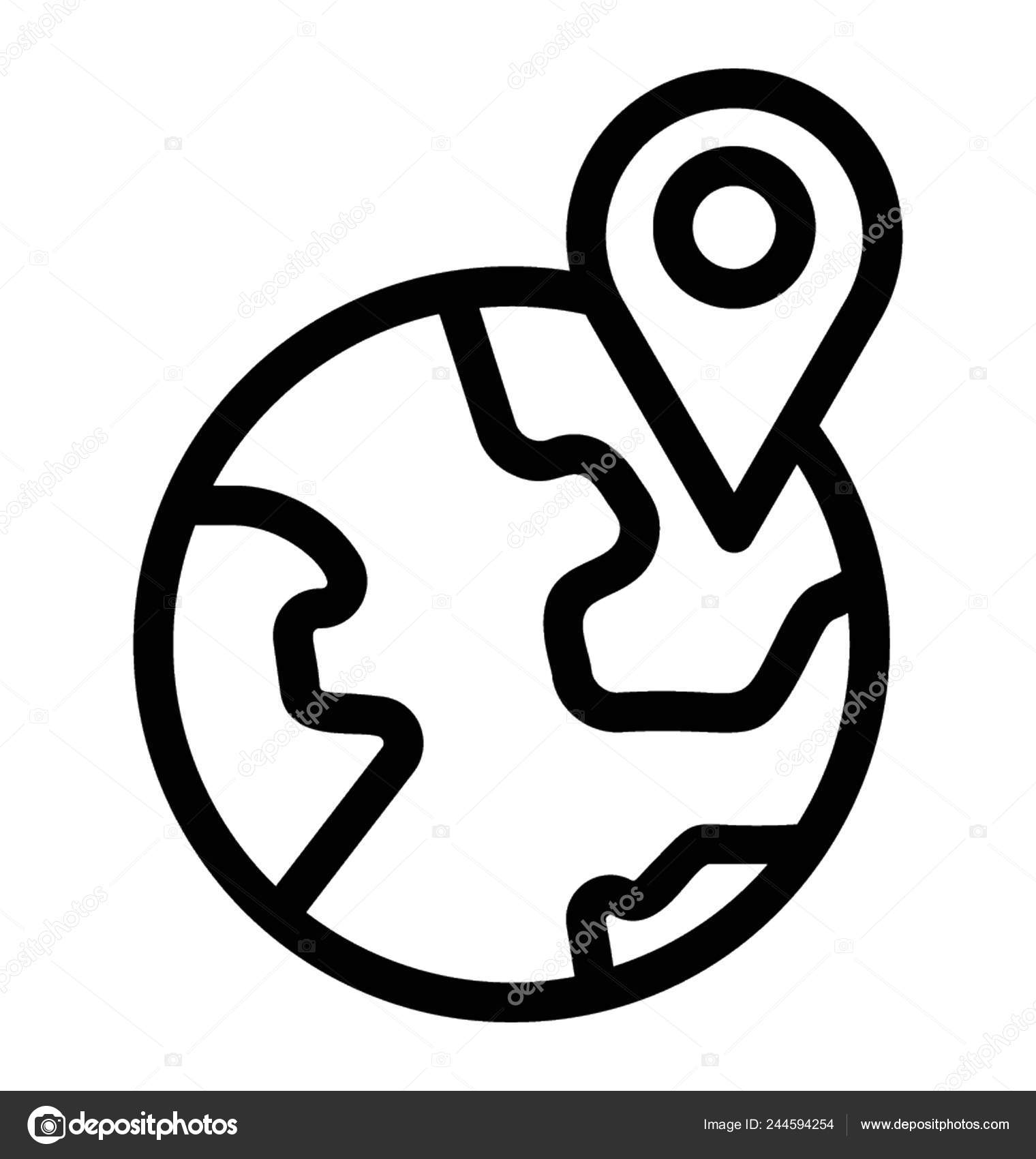 Global Location Icon Line Vector Stock Vector by ©vectorspoint 244594254