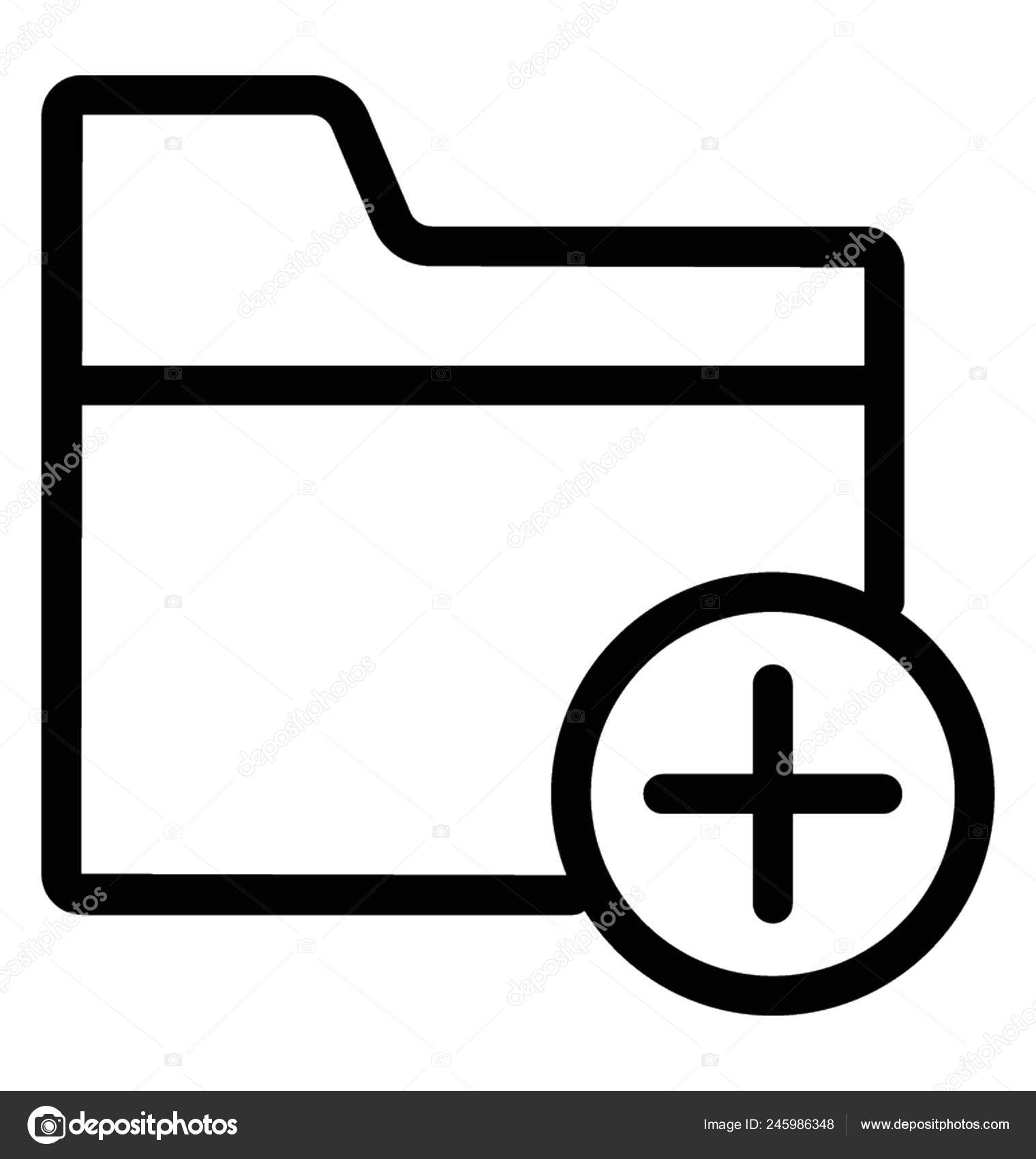 Add Folder Icon Line Vector Stock Vector by ©vectorspoint 245986348
