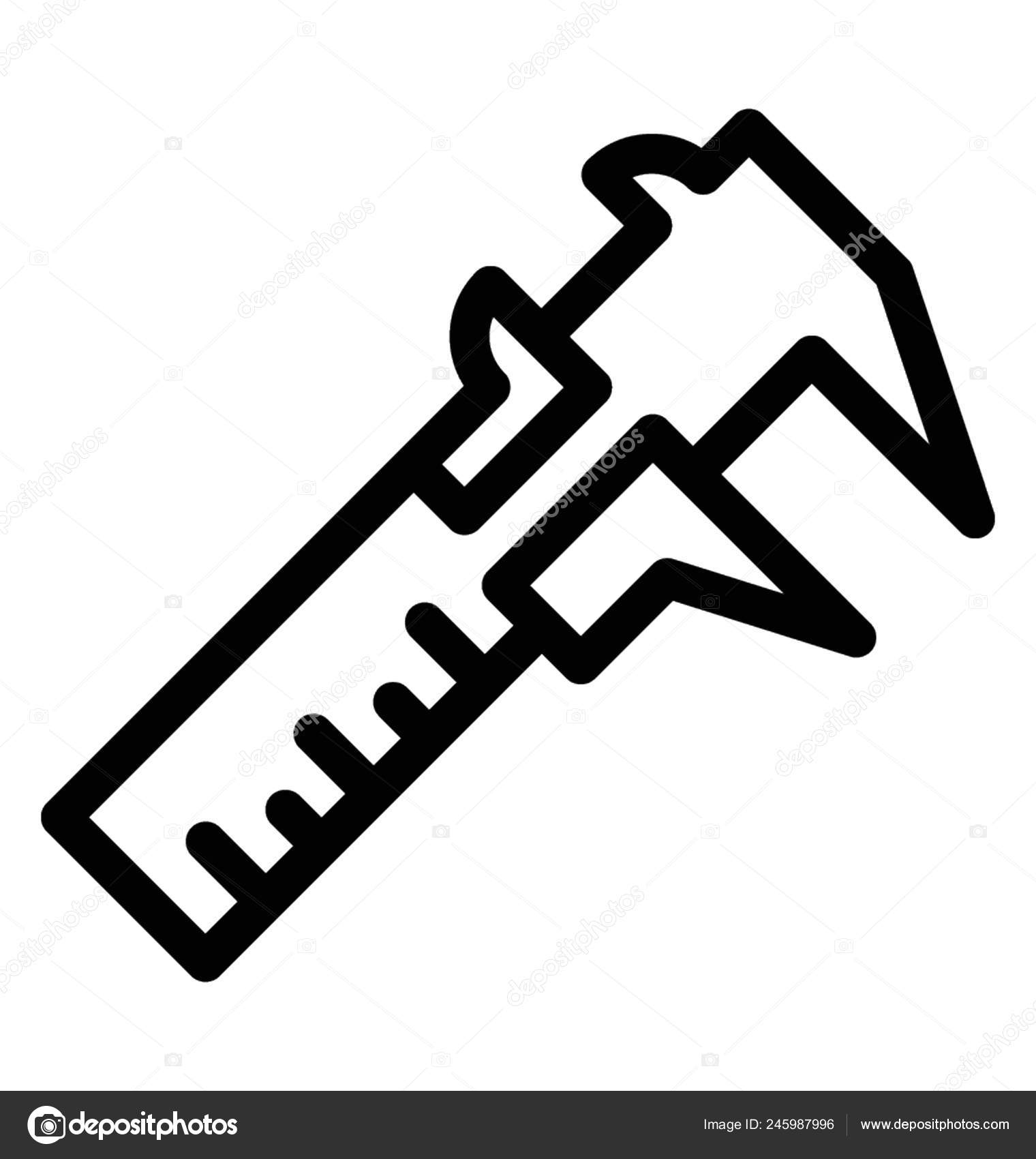 Vernier Caliper Icon Line Vector — Stock Vector © vectorspoint #245987996