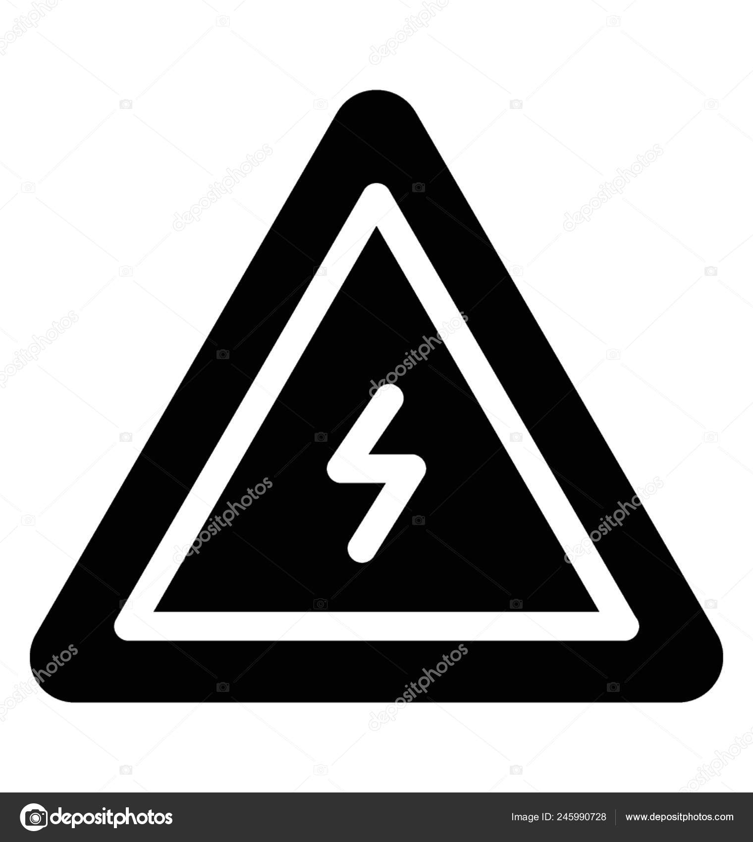 Electrical Hazard Icon Vector Solid Design Stock Vector Image by ...