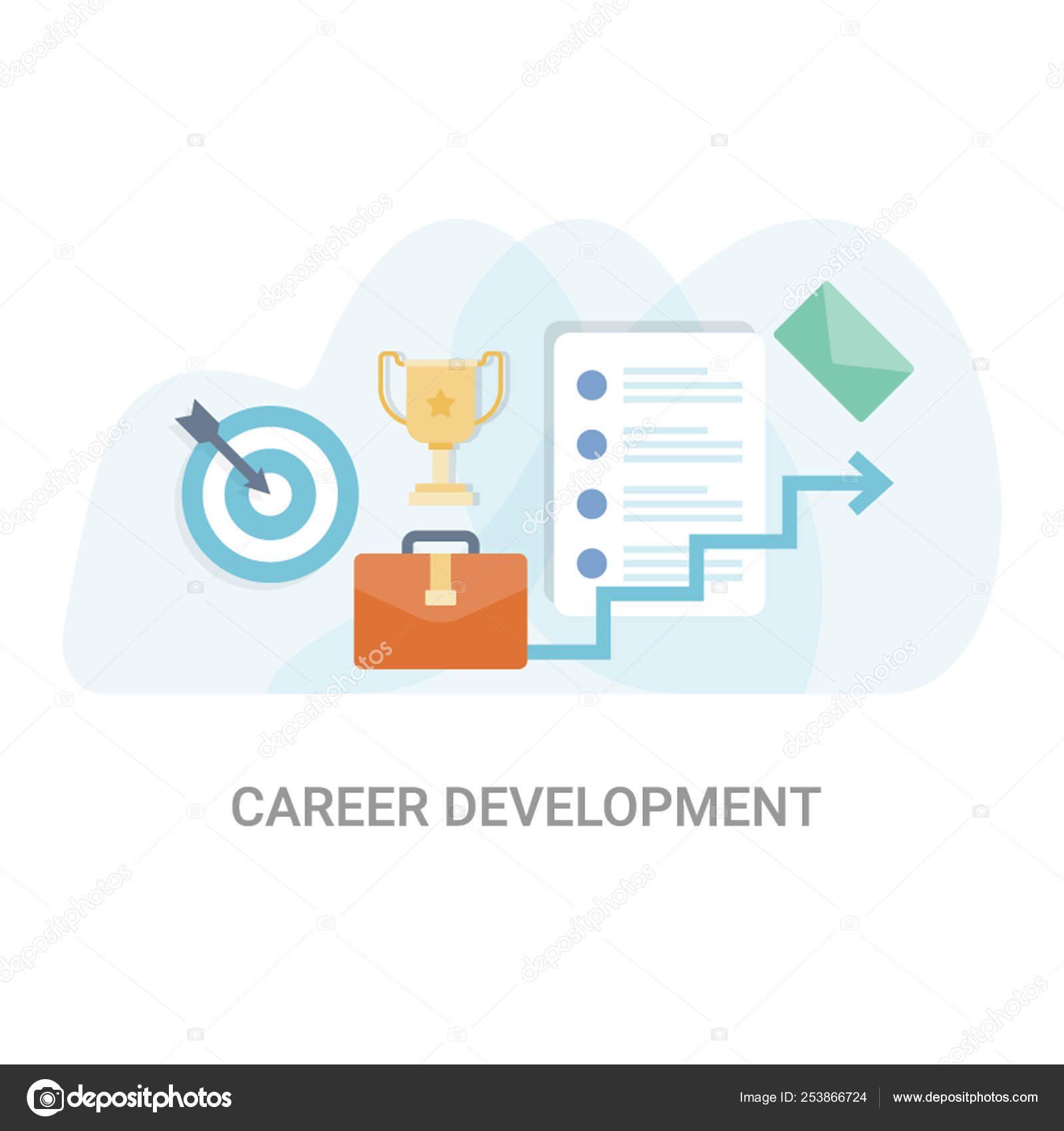 Illustration Concept Career Development Flat Vector Stock Vector Image ...