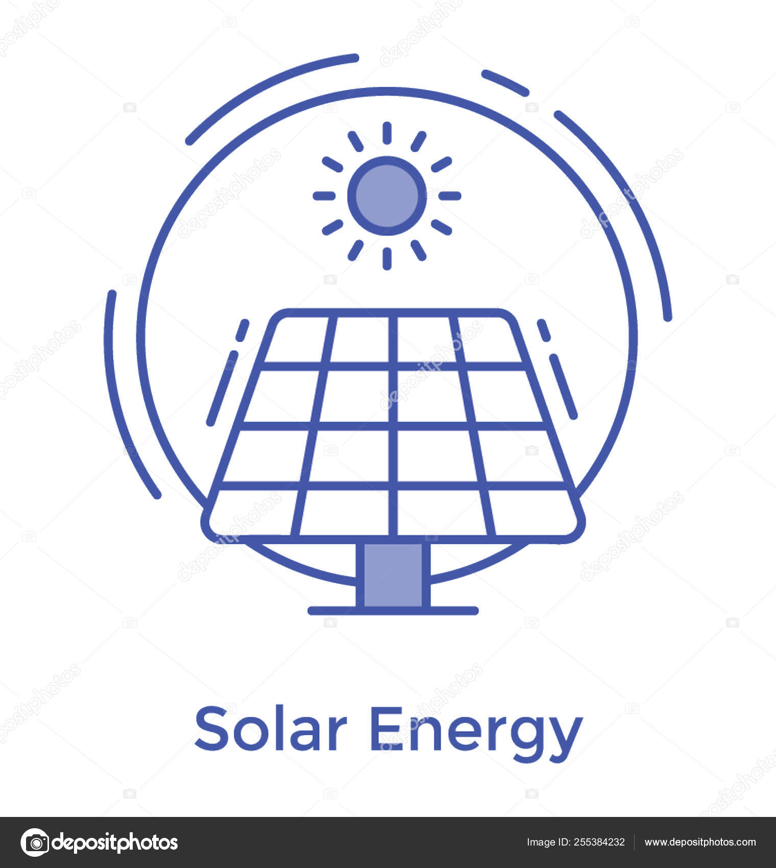 Solar Panel Line Design Stock Vector by ©vectorspoint 255384232
