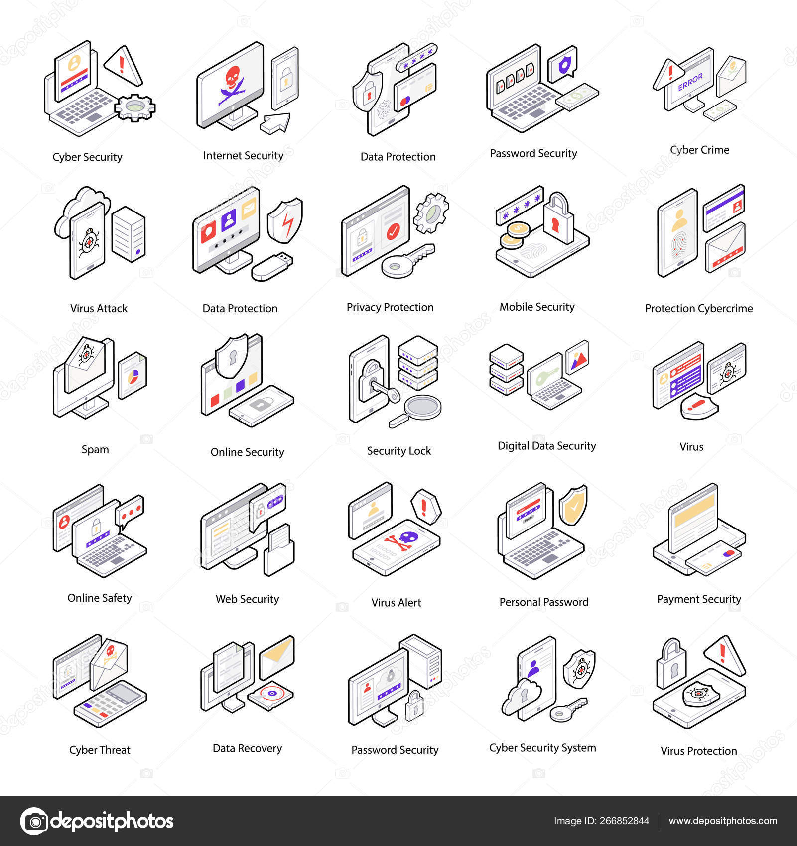 Cyber Security Isometric Icons Stock Vector Image by ©vectorspoint ... Cyber Security Isometric Icons Stock Vector Image by ©vectorspoint ...