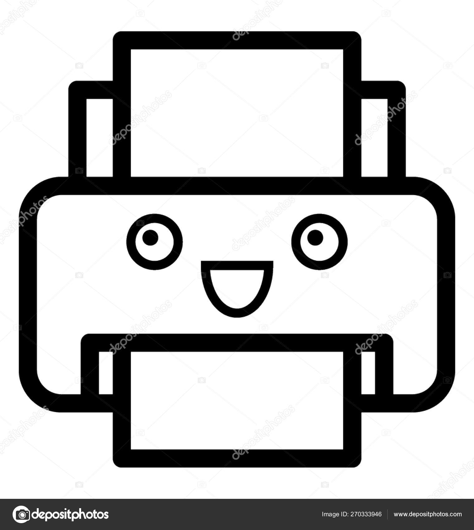 Happy Printer Emoji Stock Vector by ©vectorspoint 270333946