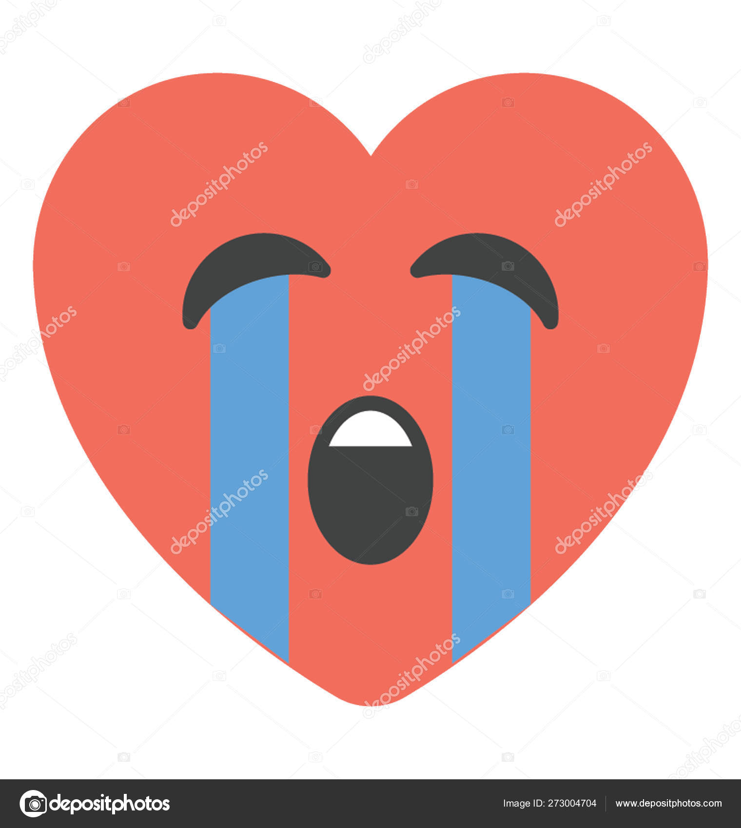 Weeping Heart Emoji Stock Vector by ©vectorspoint 273004704