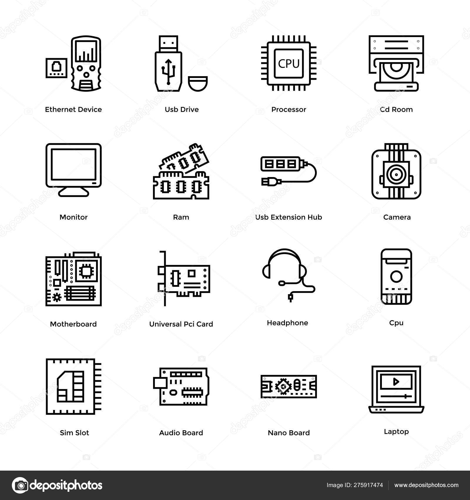 Computer Hardware Vector Icons Pack Stock Vector Image by ©vectorspoint ...