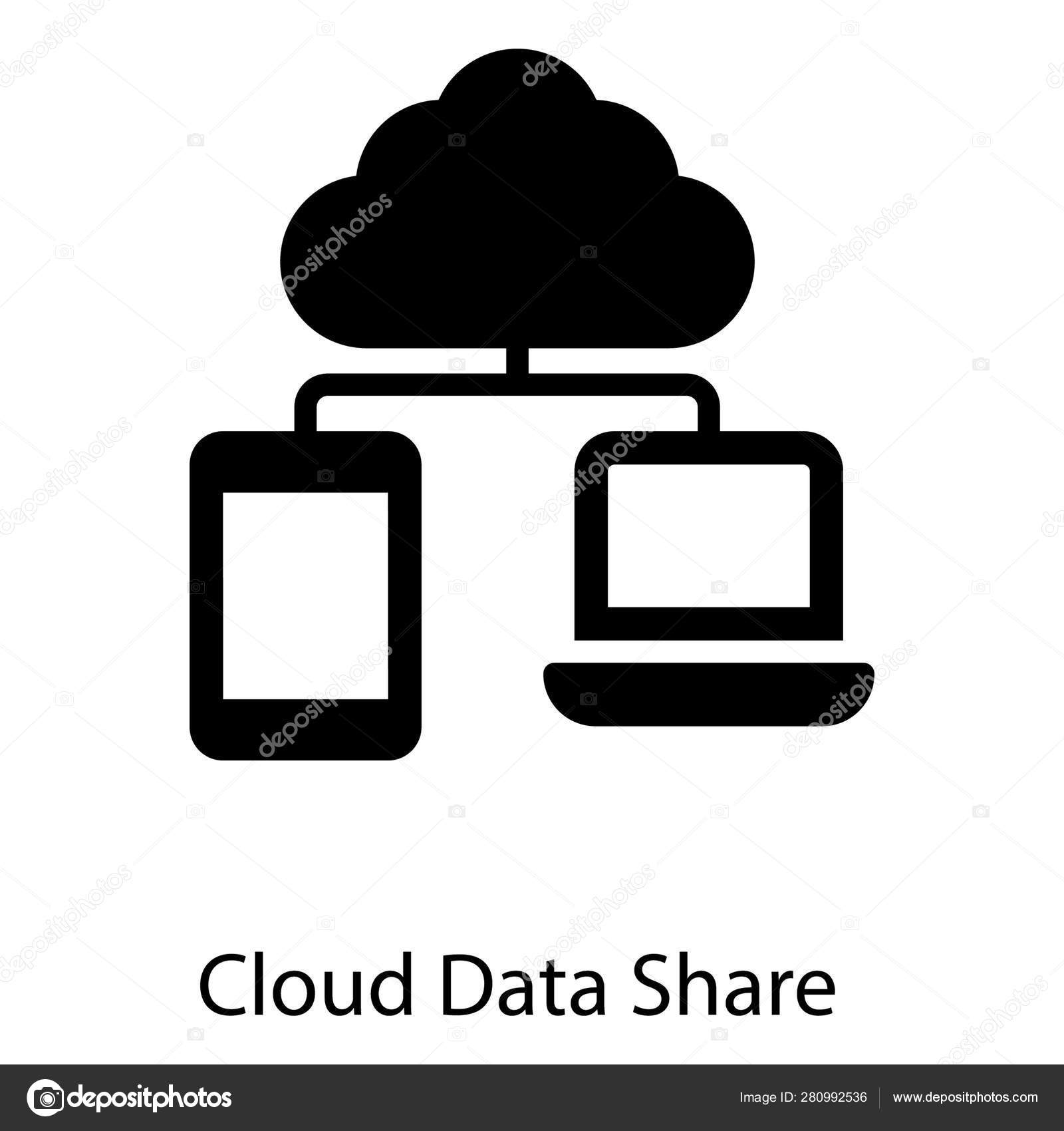 Solid Cloud Data Share Icon Design Stock Vector by ©vectorspoint 280992536