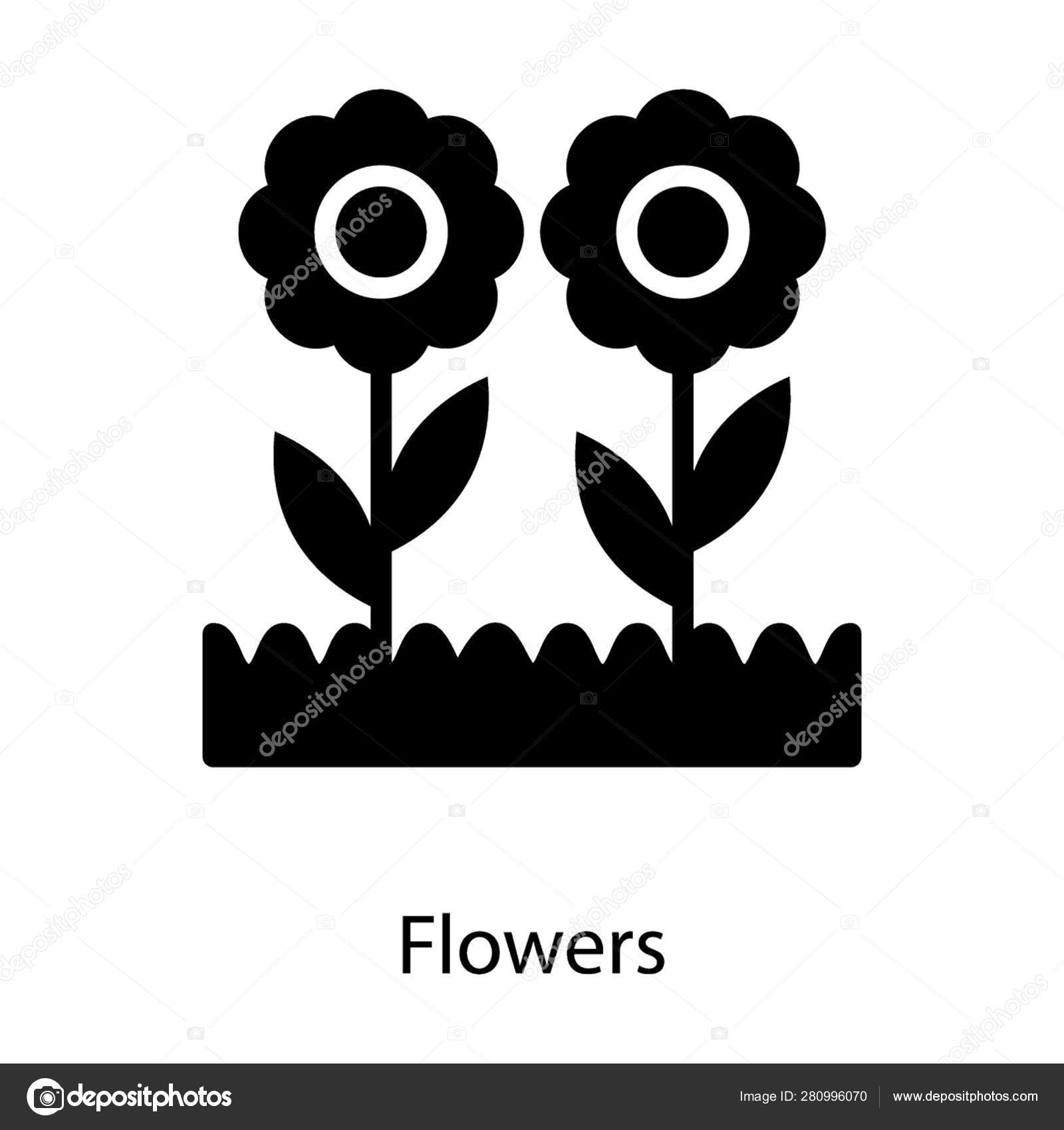Gardening Flowers Glyph Vector Stock Vector by ©vectorspoint 280996070