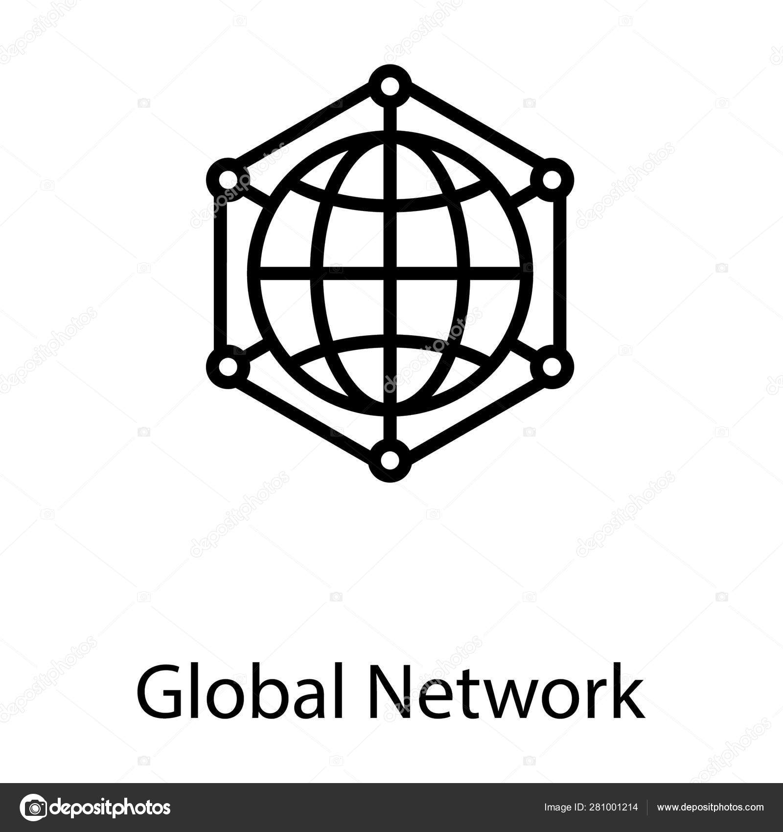 Line Design Global Network Vector Stock Vector by ©vectorspoint 281001214