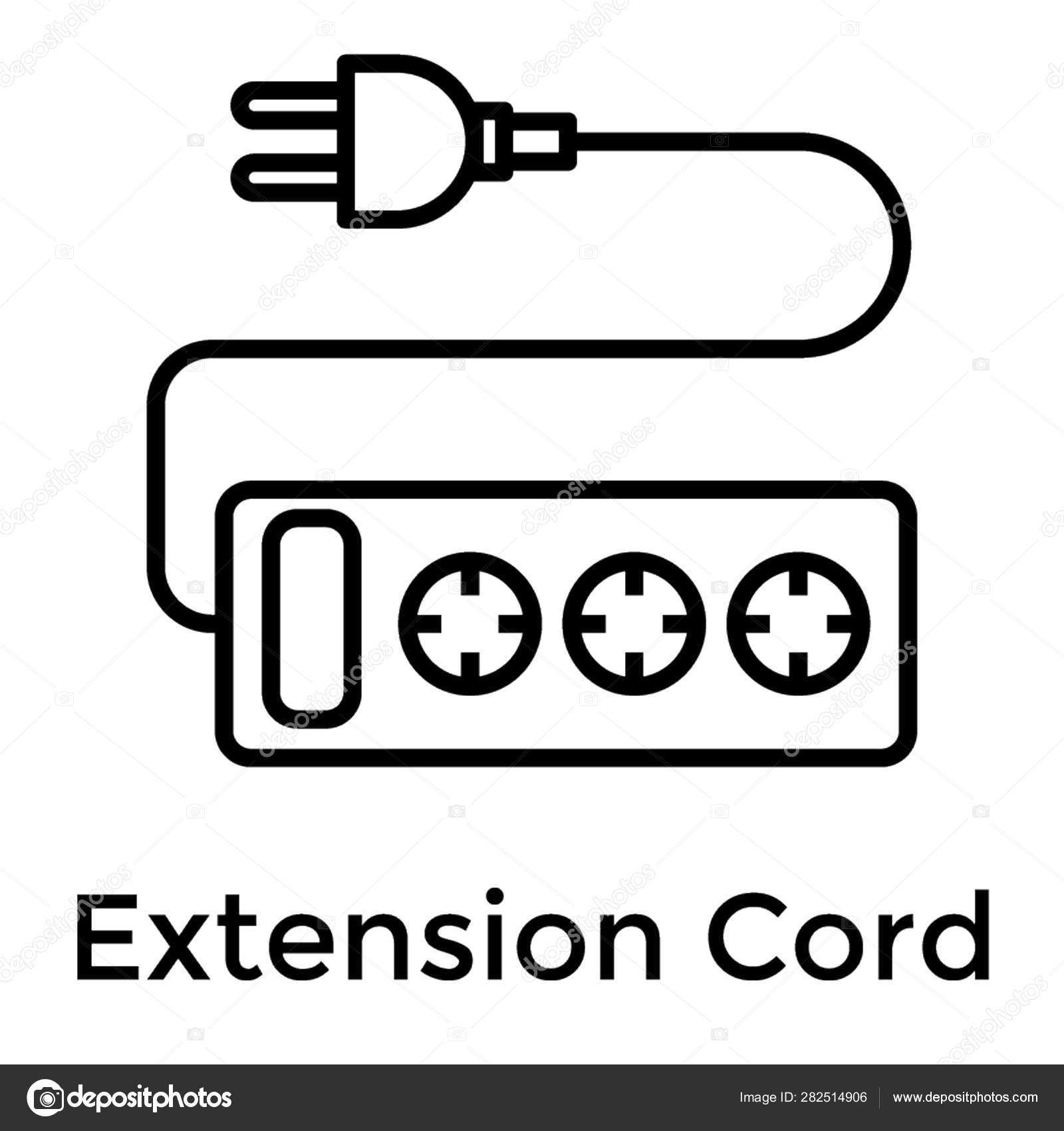 Icon Extension Cord Line Design Stock Vector Image by ©vectorspoint ...
