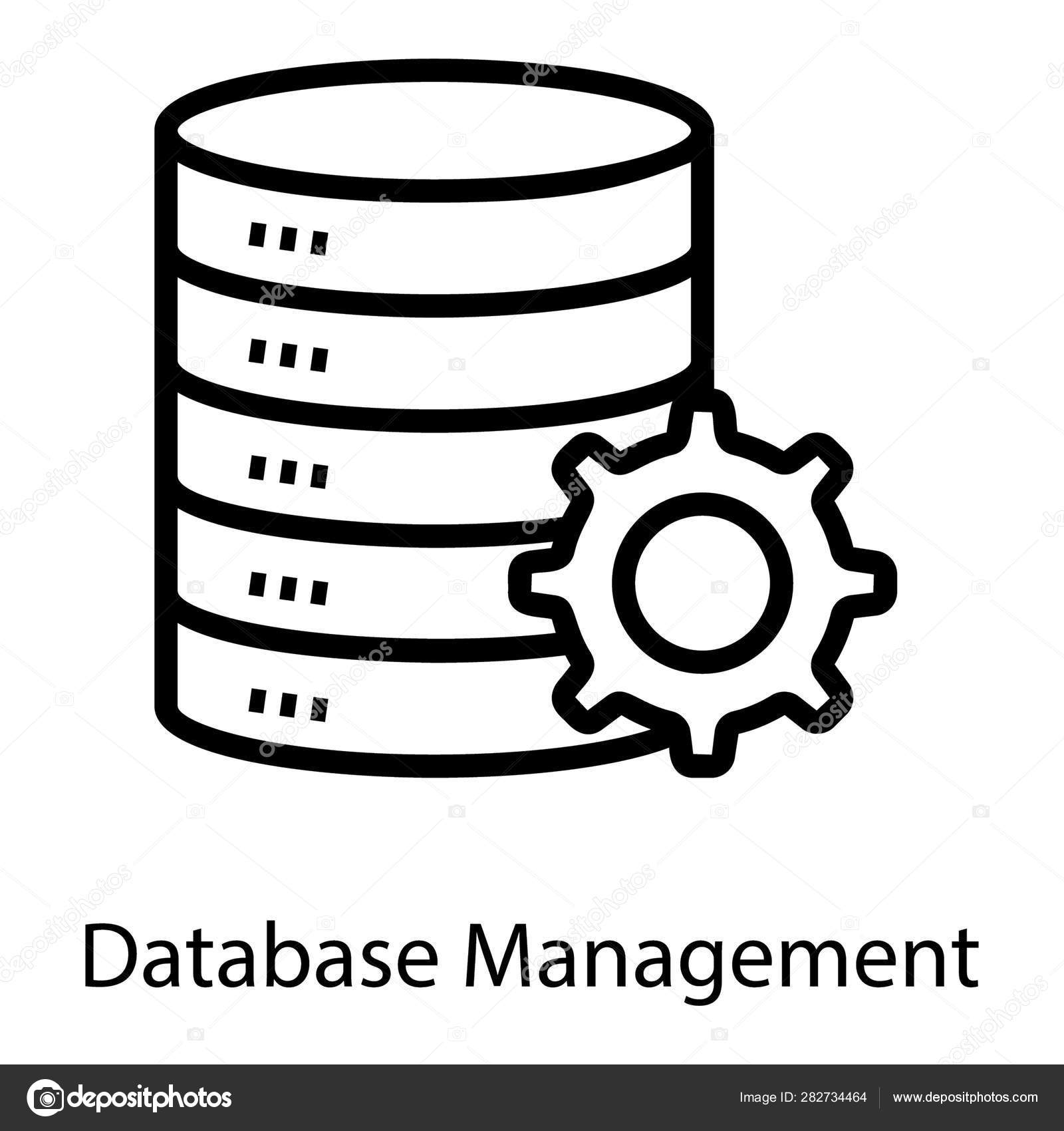 Database Management Icon Line Design Stock Vector Image by ...