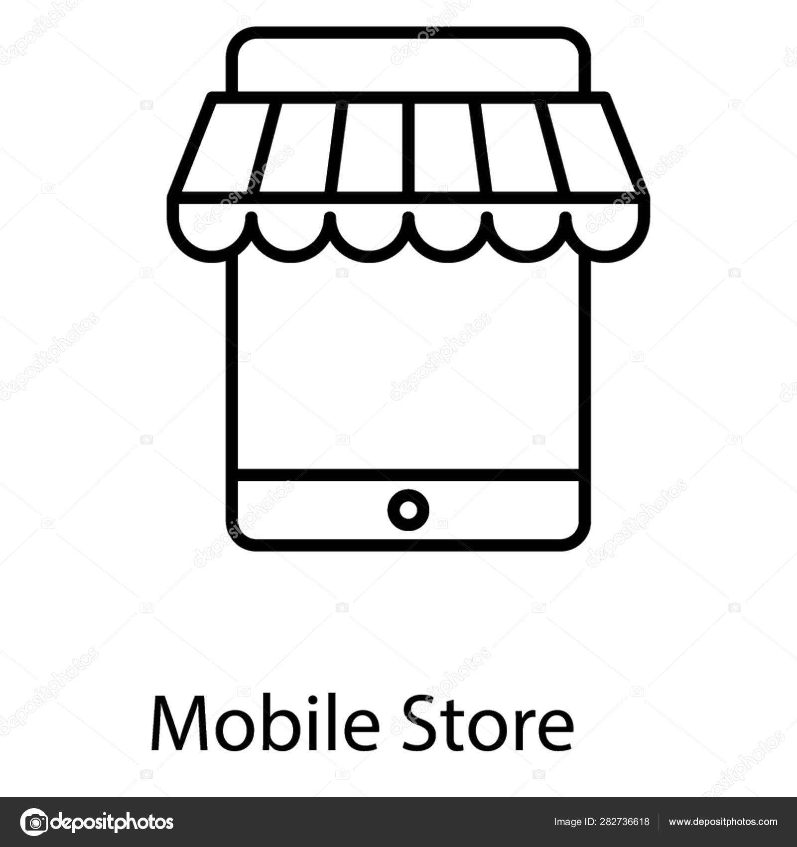 Mobile Store Isolated White Background Stock Vector by ©vectorspoint ...