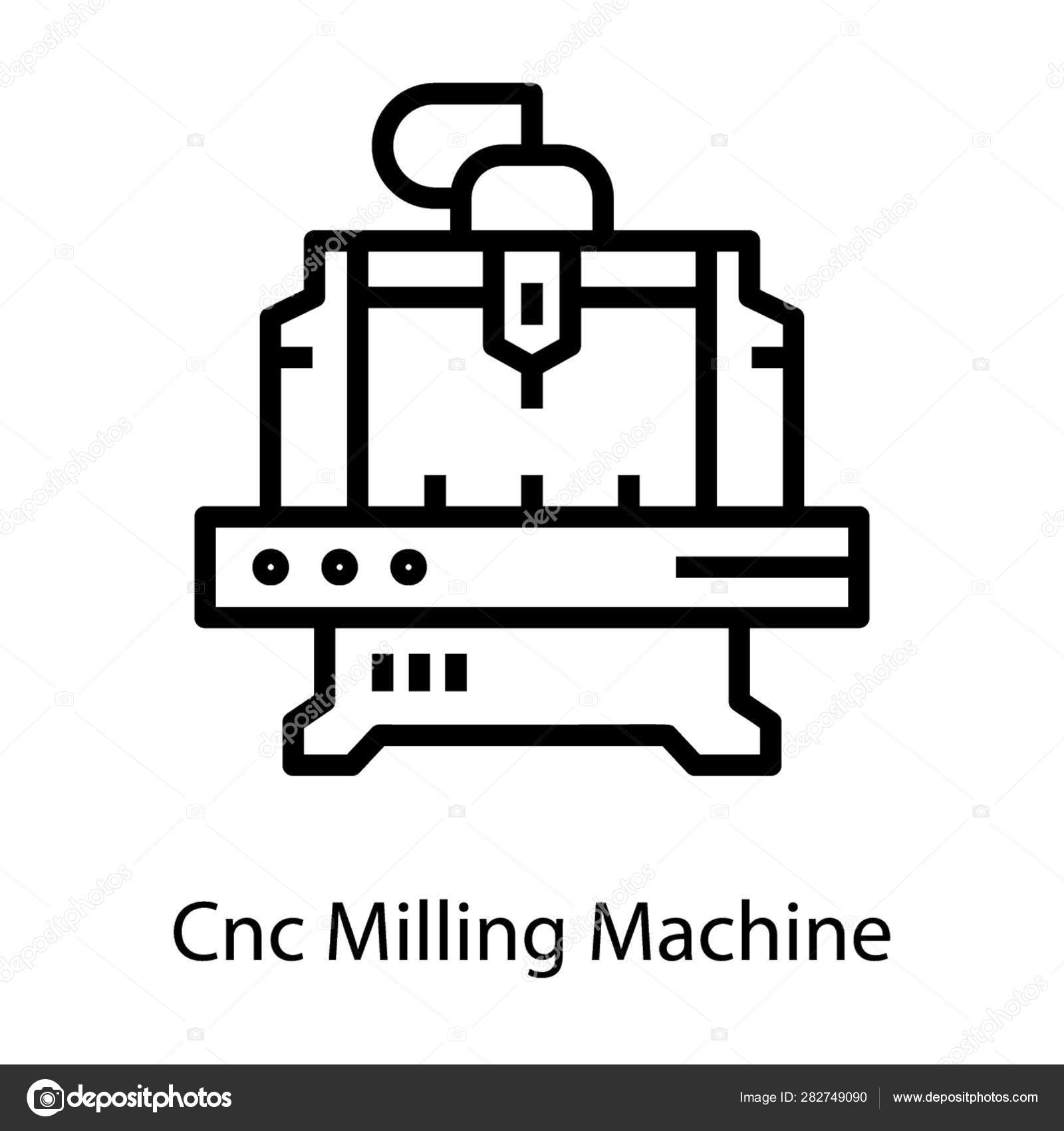 Cnc Milling Machine Icon Design Stock Vector by ©vectorspoint 282749090