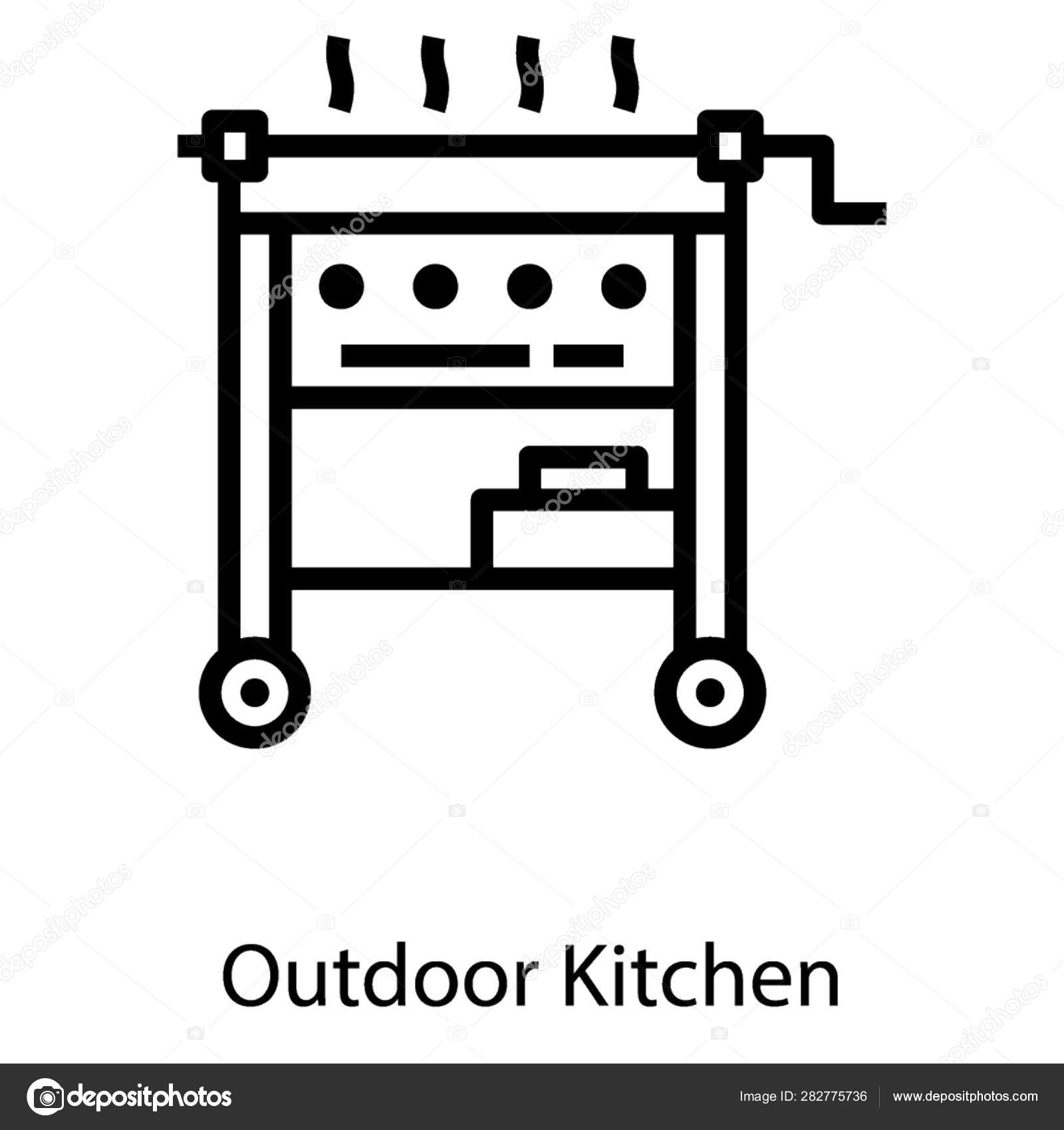 Kitchen Trolley Icon Line Design Stock Vector by ©vectorspoint 282775736