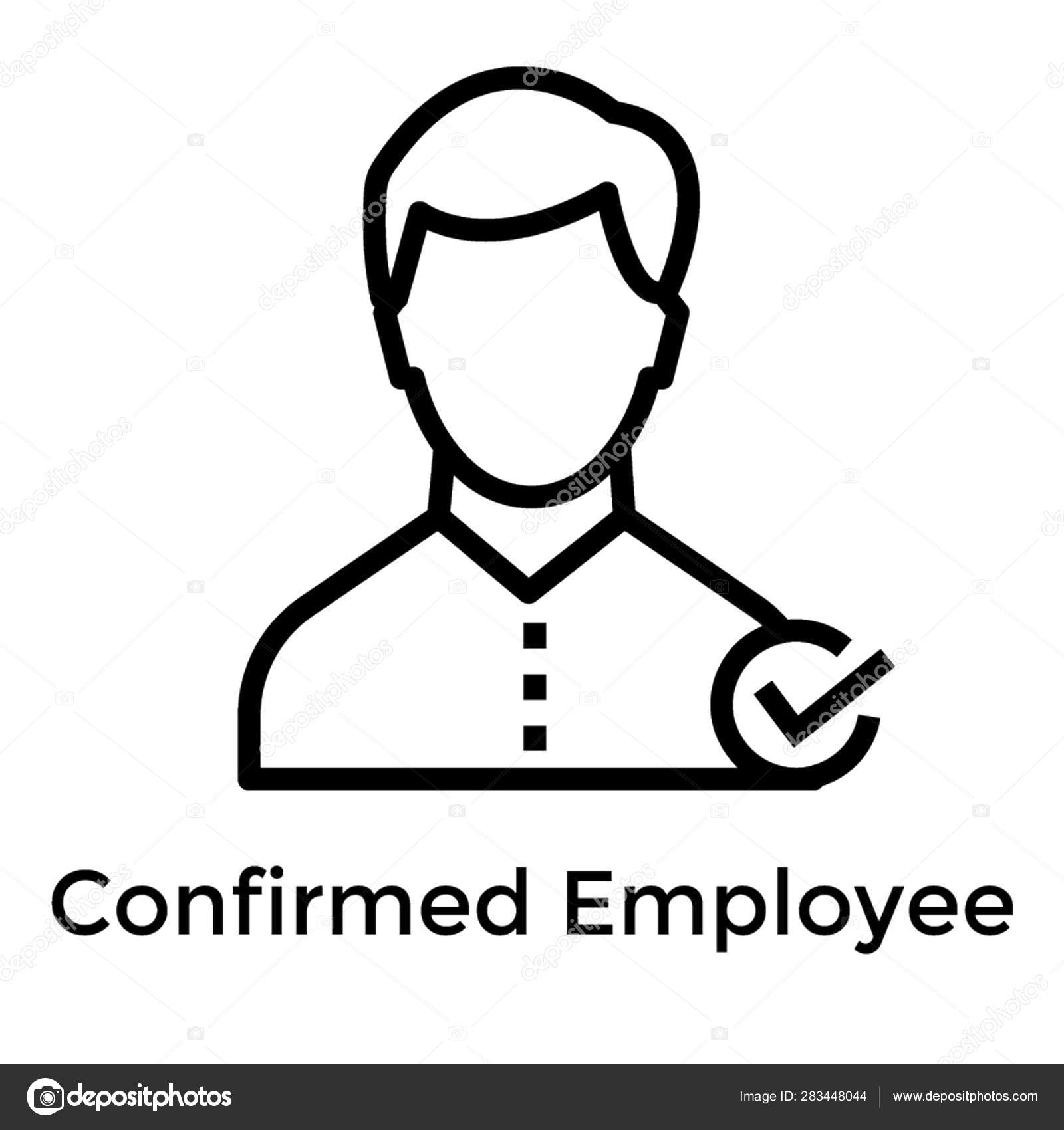 Icon Confirmed Employee Line Design Stock Vector by ©vectorspoint 283448044